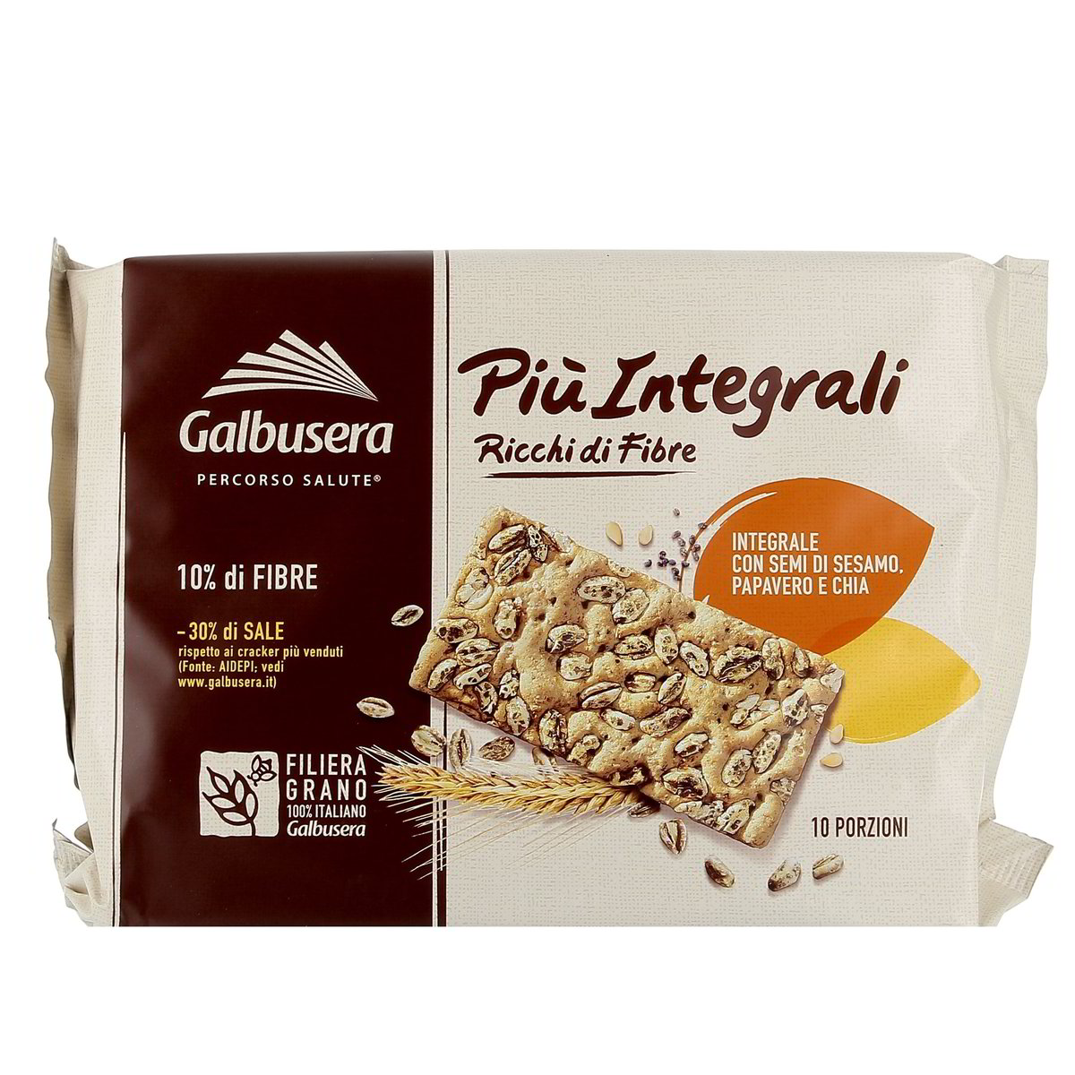 PIÙ INTEGRALI CRACKERS GALBUSERA 380 g in dettaglio | Cts Spesa Online