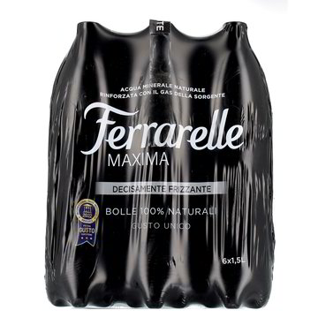 ACQUA DECISAMENTE FRIZZANTE MAXIMA FERRARELLE 6 bottiglie GRANDI da 1,5 ...